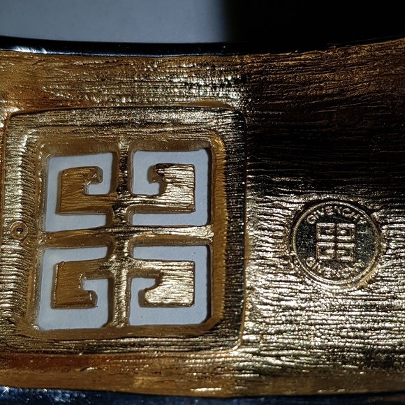 Givenchy | Jewelry | Givenchy Vintage Goldtone Logo Cuff Bracelet ...
